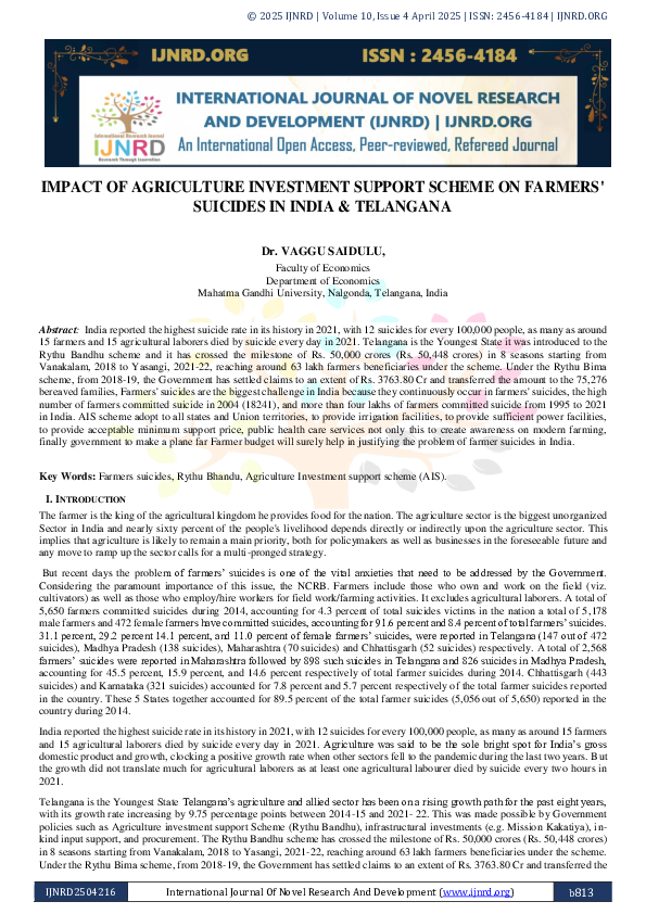 (PDF) IJNRD Published Article