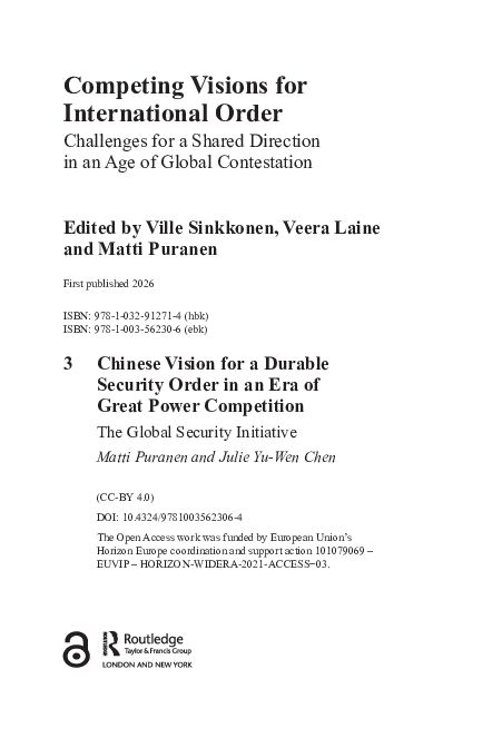 (PDF) Chinese Vision for a Durable Security Order in an Era of Great ...