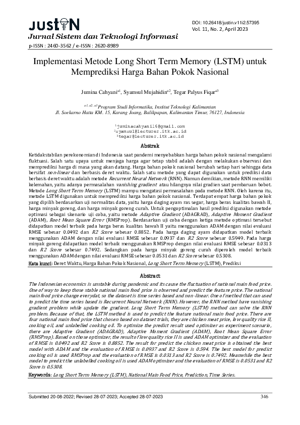 (PDF) Implementasi Metode Long Short Term Memory (LSTM) untuk ...