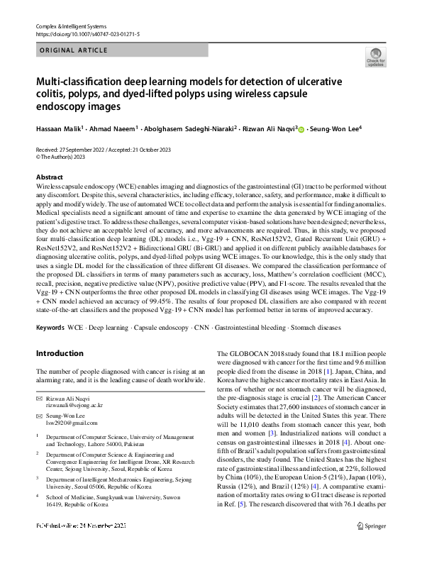 (PDF) Multi-classification deep learning models for detection of ...