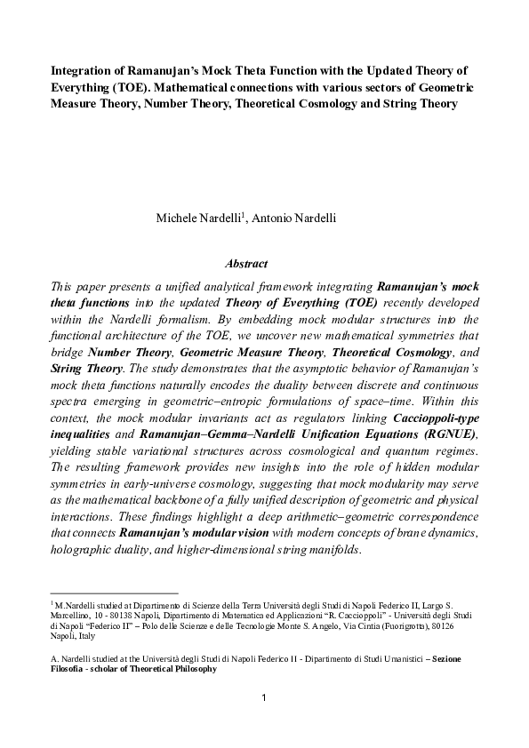 (PDF) Integration of Ramanujan's Mock Theta Function with the Updated ...