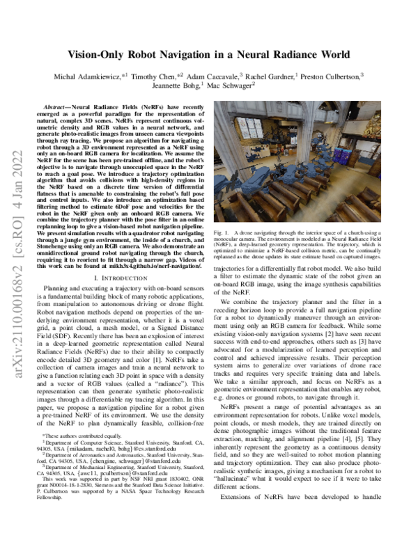 (PDF) Vision-Only Robot Navigation in a Neural Radiance World