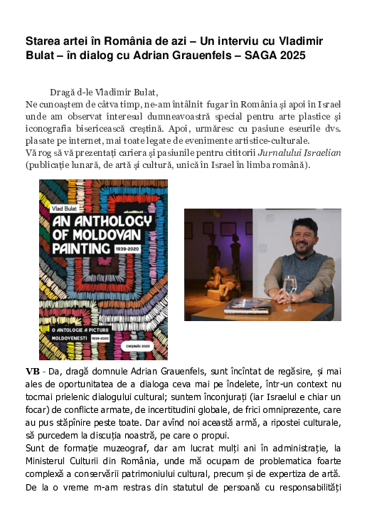(PDF) Starea artei în România de azi - Un interviu cu Vladimir Bulat în ...