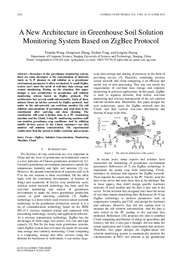 (PDF) A New Architecture in Greenhouse Soil Solution Monitoring System ...