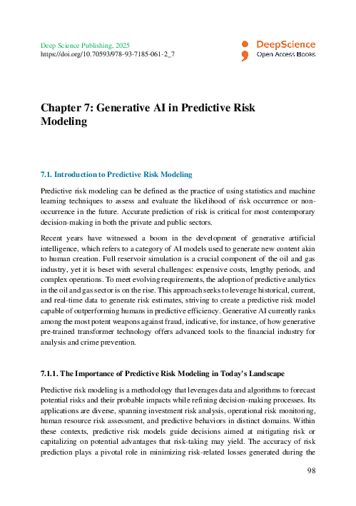 (PDF) Chapter 7: Generative AI in Predictive Risk Modeling