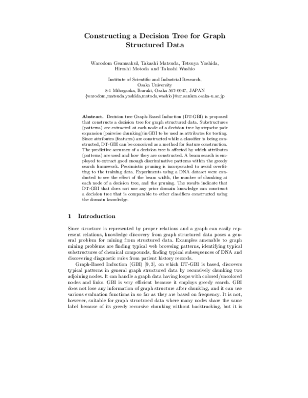 (PDF) Constructing a decision tree for graph-structured data and its ...