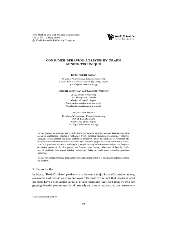 (PDF) Consumer Behavior Analysis by Graph Mining Technique