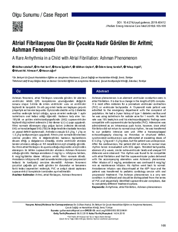 (PDF) A Rare Arrhythmia in a Child with Atrial Fibrillation: Ashman ...