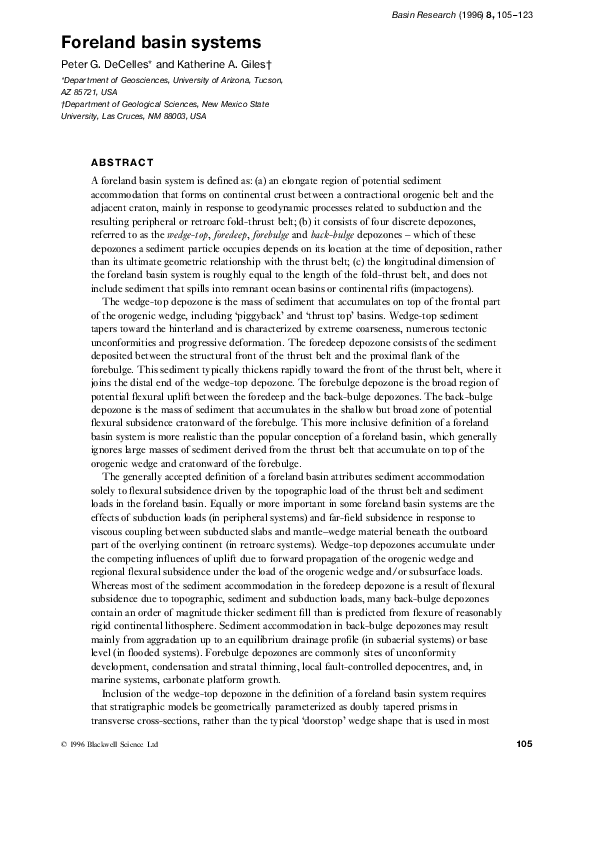 (PDF) Foreland basin systems