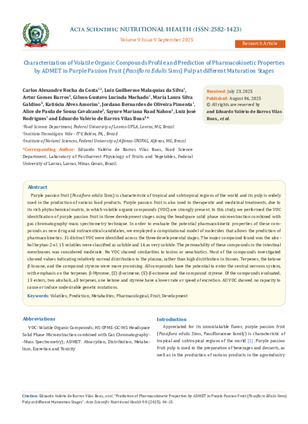 (PDF) Characterization of Volatile Organic Compounds Profile and ...