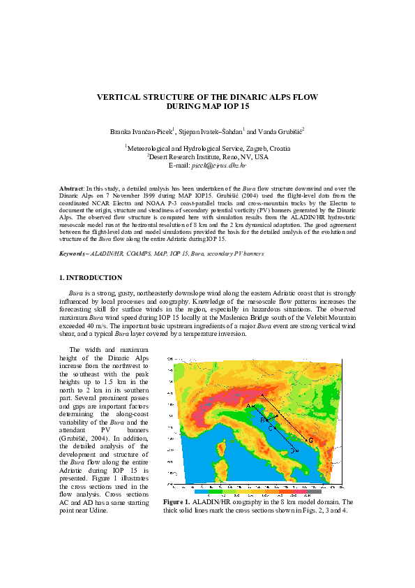 (PDF) Vertical structure of the Dinaric Alps flow during MAPIOP15