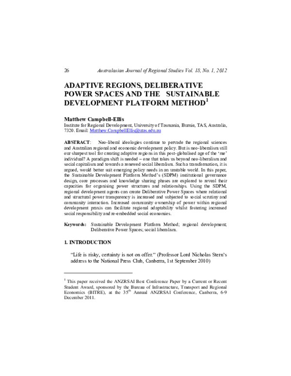 (PDF) Adaptive Regions, Deliberative Power Spaces and the Sustainable ...