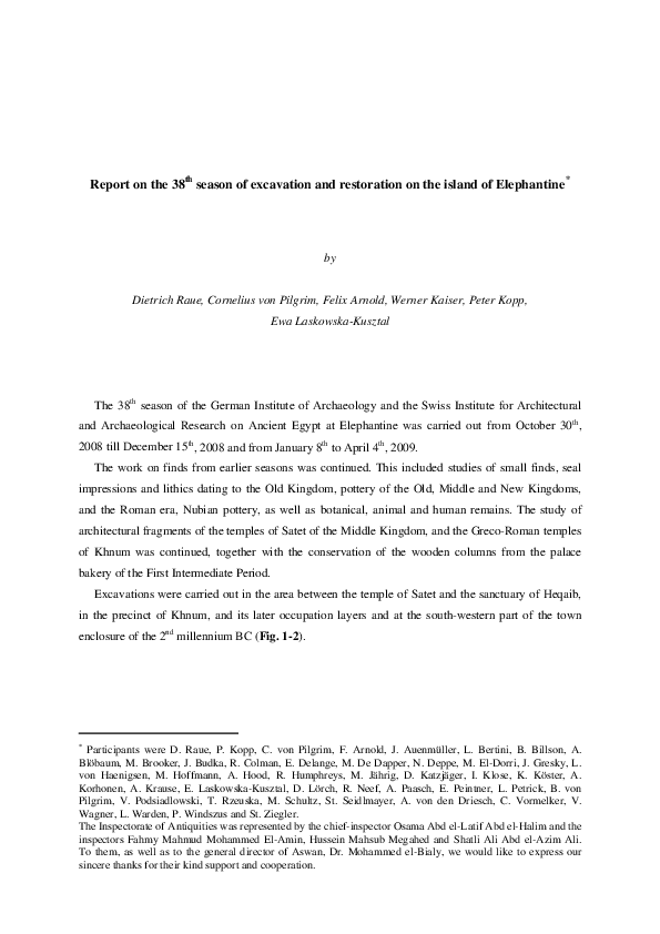 (PDF) Report on the 35th season of excavations and restoration on the ...