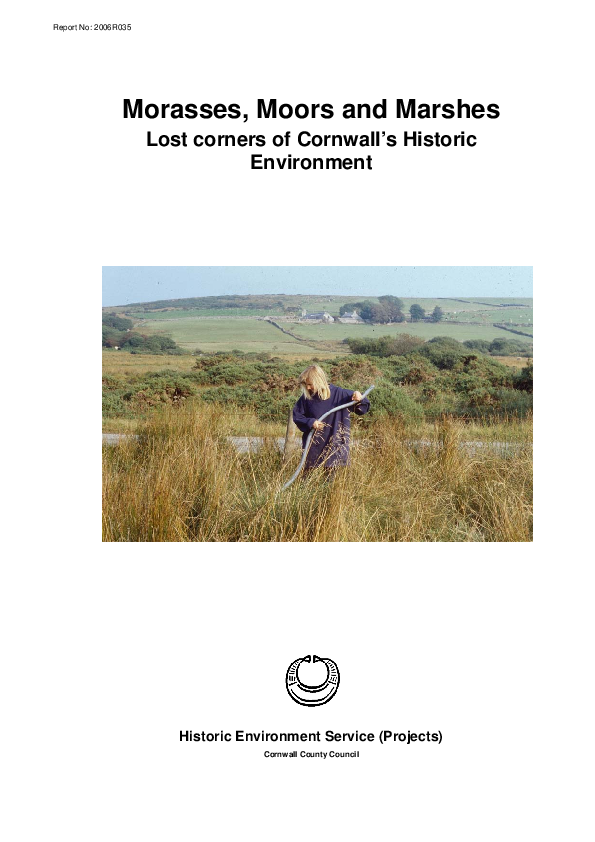 (PDF) Morasses, Moors and Marshes. Lost corners of Cornwall's Historic ...