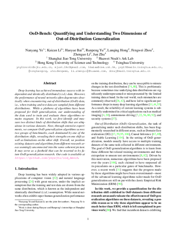 (PDF) OoD-Bench: Quantifying and Understanding Two Dimensions of Out-of-Distribution Generalization