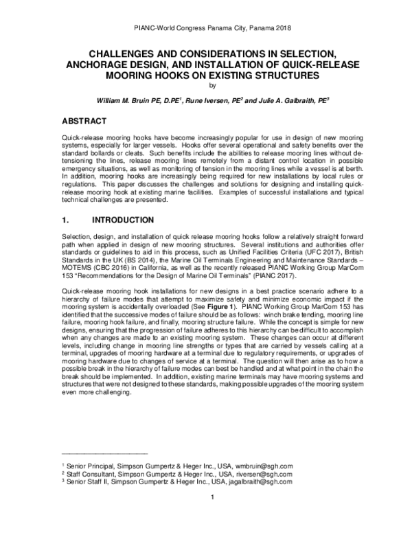 (PDF) Challenges and Considerations in Selection, Anchorage Design, and ...