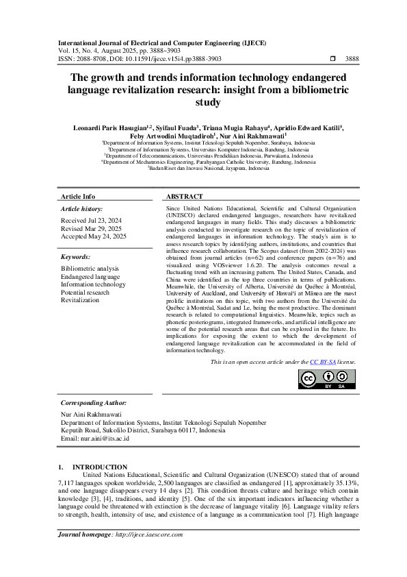 (PDF) The growth and trends information technology endangered language ...