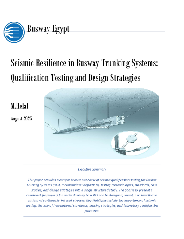 (PDF) Seismic Resilience in Busway Trunking Systems: Qualification ...