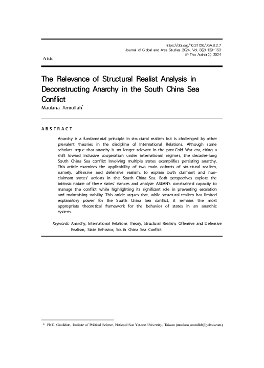 (PDF) The Relevance of Structural Realist Analysis in Deconstructing ...
