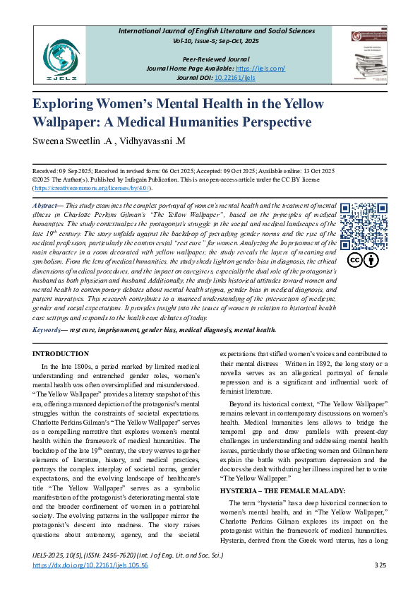 (PDF) Exploring Women’s Mental Health in the Yellow Wallpaper: A ...
