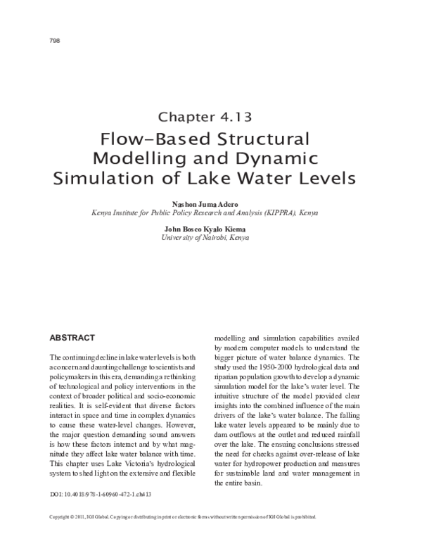 (PDF) Flow-Based Structural Modelling and Dynamic Simulation of Lake ...