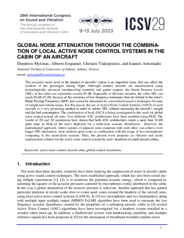 (PDF) Global Noise Attenuation Through the Combination of Local Active ...