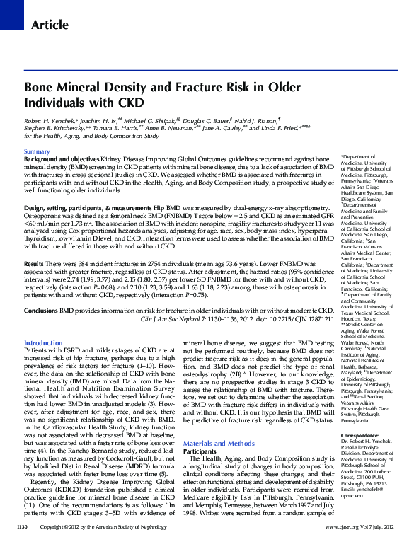 (PDF) Bone Mineral Density and Fracture Risk in Older Individuals with CKD