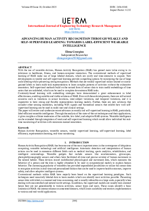 (PDF) ADVANCING HUMAN ACTIVITY RECOGNITION THROUGH WEAKLY AND SELF-SUPERVISED LEARNING: TOWARDS ...