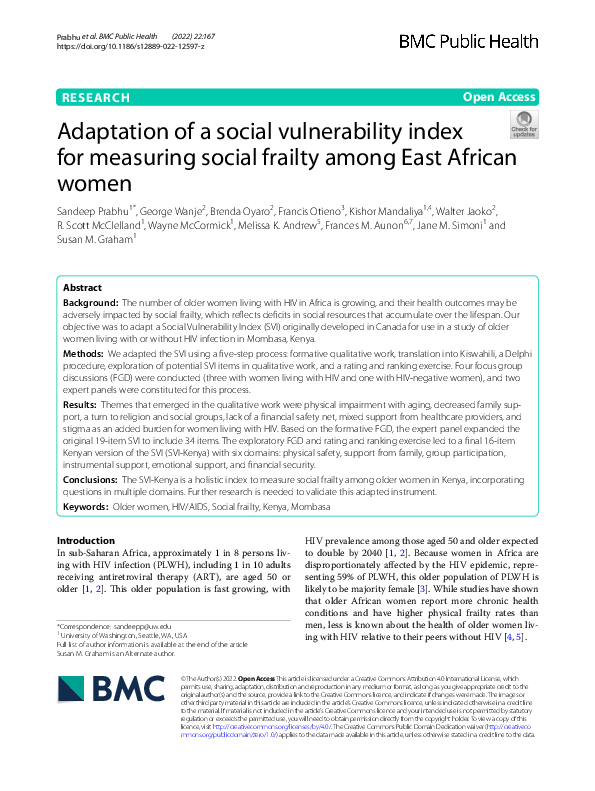 (PDF) Adaptation of a social vulnerability index for measuring social ...