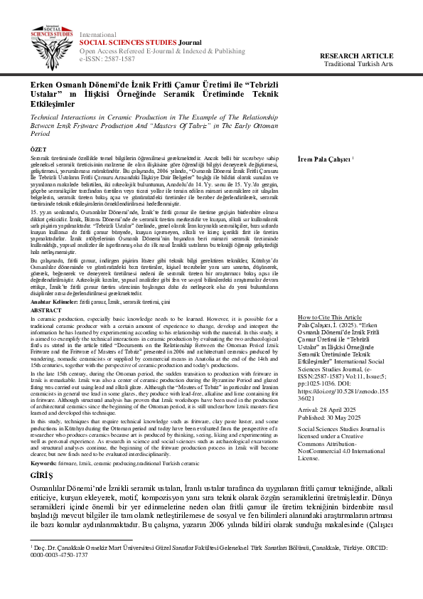 (PDF) Technical Interactions in Ceramic Production in The Example of ...