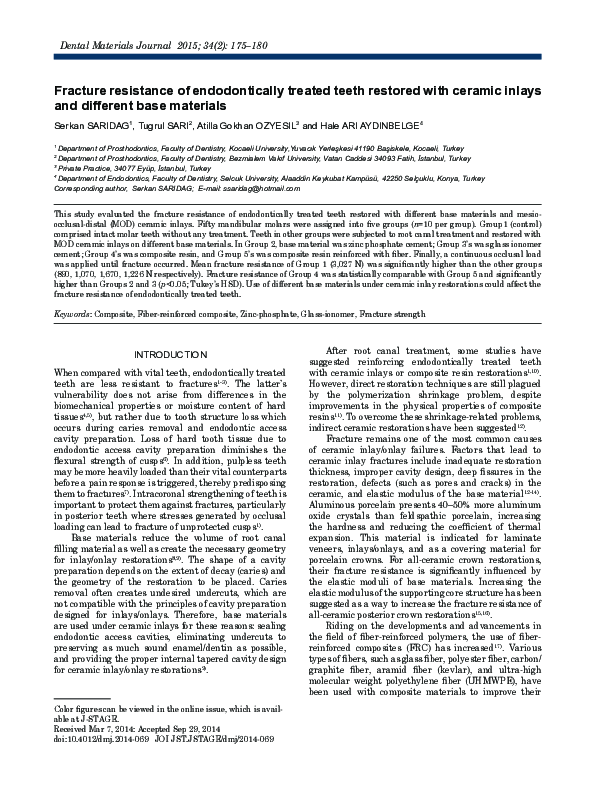 (PDF) Fracture resistance of endodontically treated teeth restored with ...