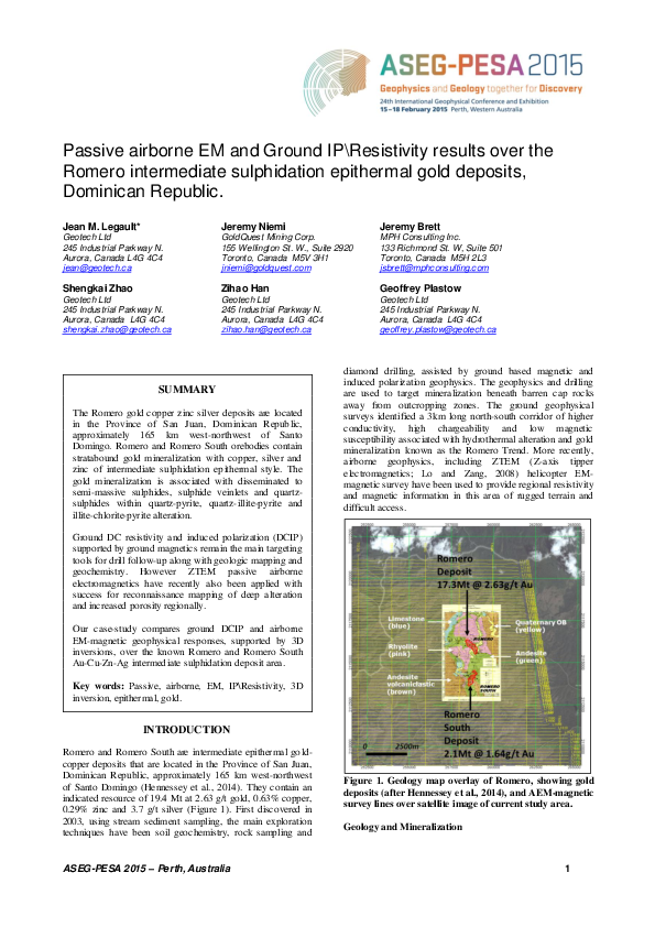 (PDF) Passive airborne EM and Ground IP\Resistivity results over the ...