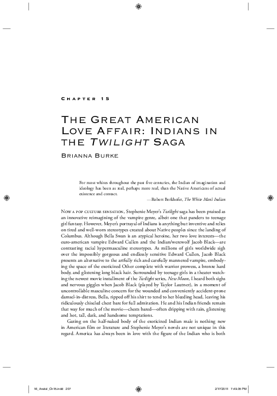 (PDF) The Great American Love Affair: Indians in the Twilight Saga
