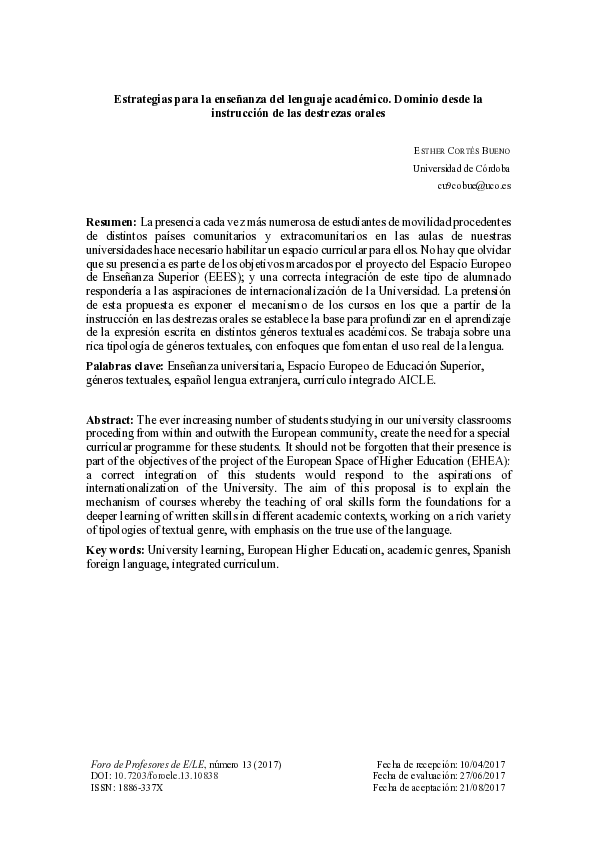 (PDF) Estrategias para la enseñanza del lenguaje académico. Dominio ...