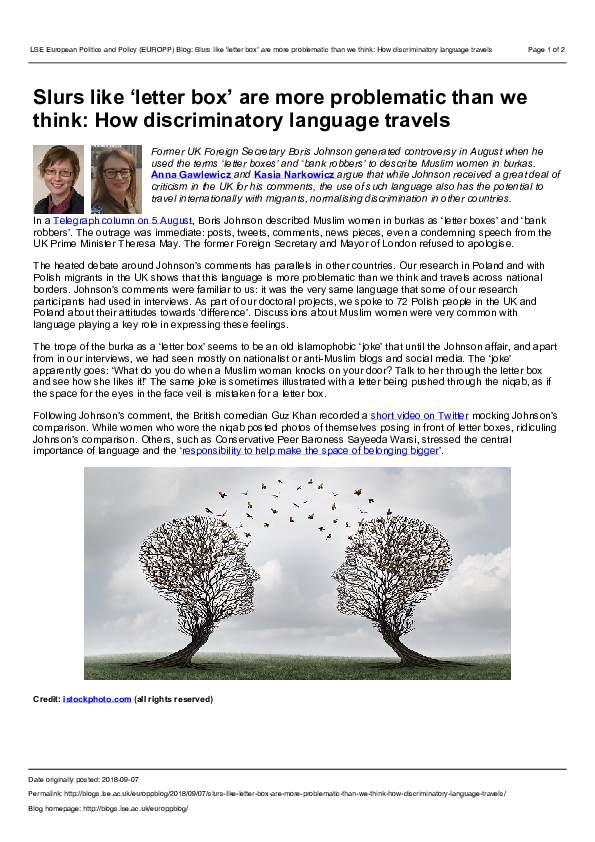 (PDF) Slurs like 'letter box' are more problematic than we think: how ...