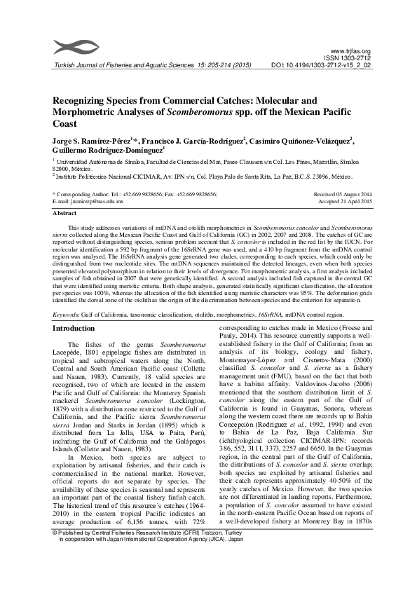 (PDF) Recognizing Species from Commercial Catches: Molecular and ...