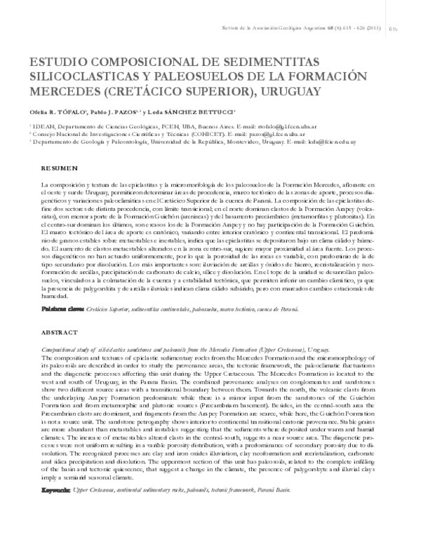 (PDF) Compositional study of siliciclastics sandstones and paleosoils ...