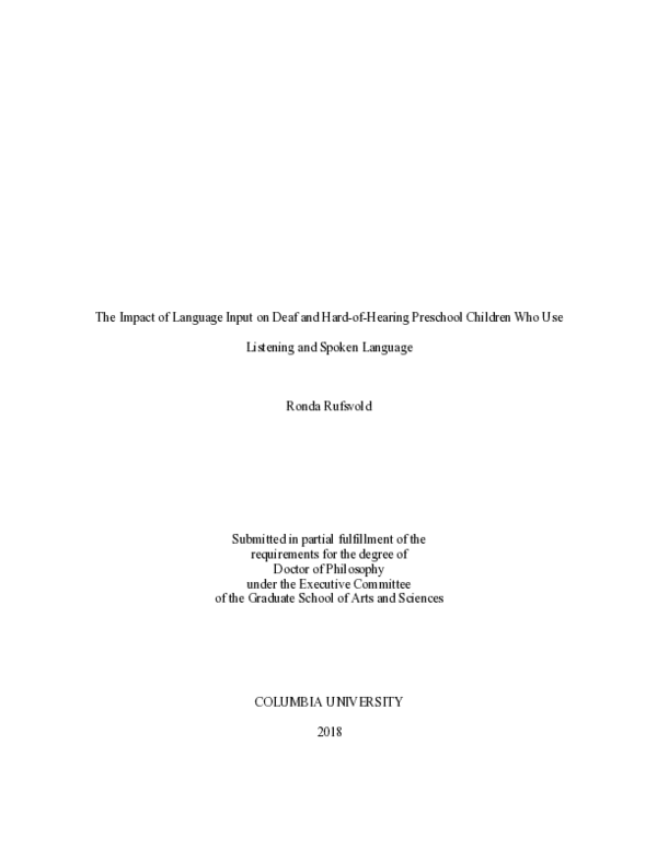 (PDF) The Impact of Language Input on Deaf and Hard of Hearing ...