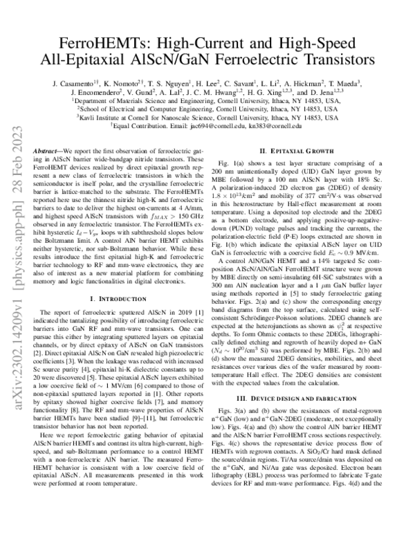 (PDF) FerroHEMTs: High-Current and High-Speed All-Epitaxial AlScN/GaN ...