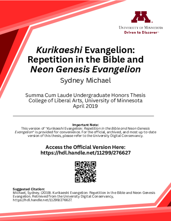 (PDF) Kurikaeshi Evangelion: Repetition in the Bible and Neon Genesis ...