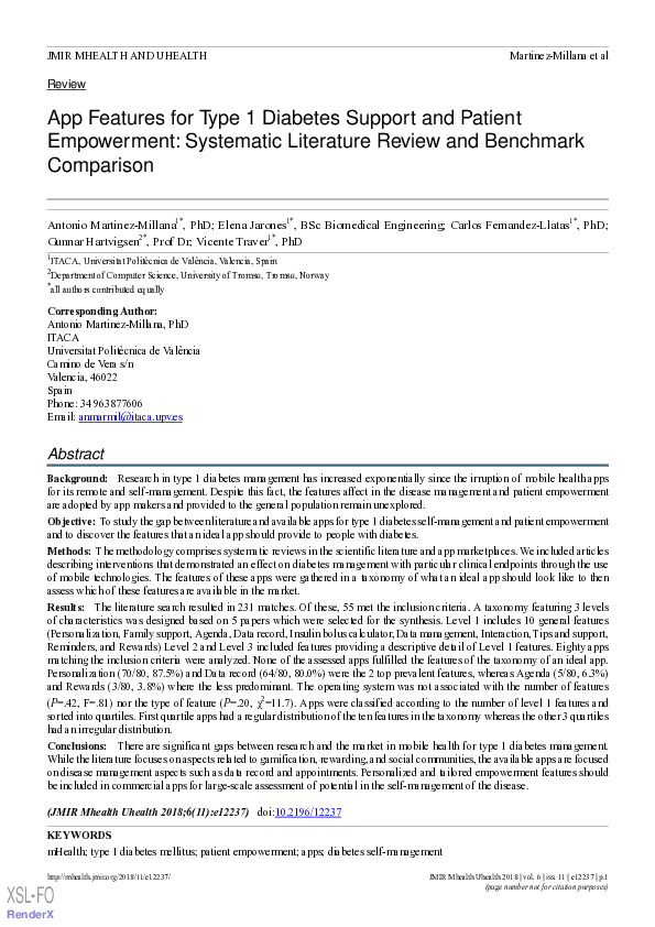 (PDF) App Features for Type 1 Diabetes Support and Patient Empowerment ...