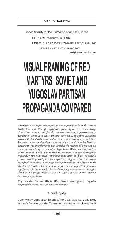 (PDF) Visual framing of red martyrs: Soviet and Yugoslav partisan ...