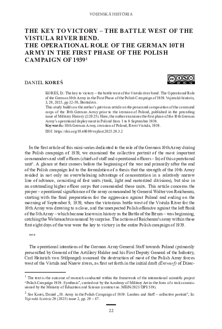 (PDF) D. Koreś, The Key to Vitory - the Operational Role of the German ...