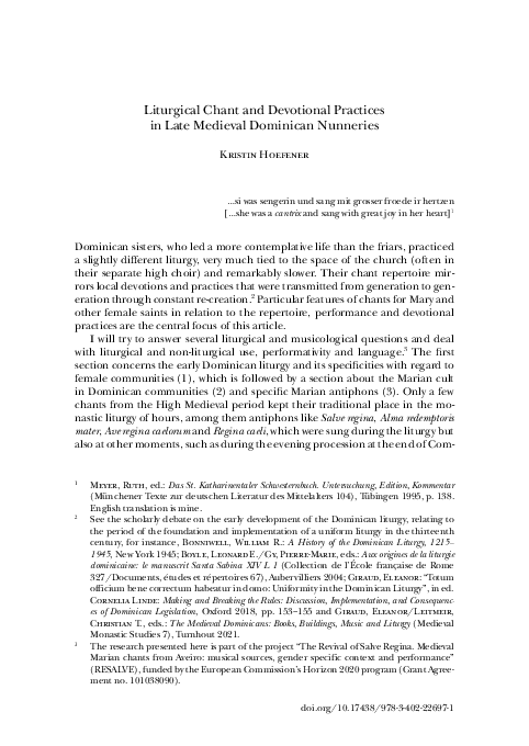 (PDF) Liturgical Chant and Devotional Practices in Late Medieval ...