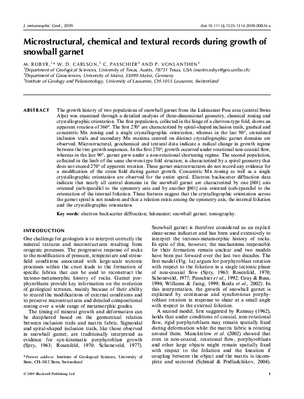 (PDF) Microstructural, chemical and textural records during growth of ...