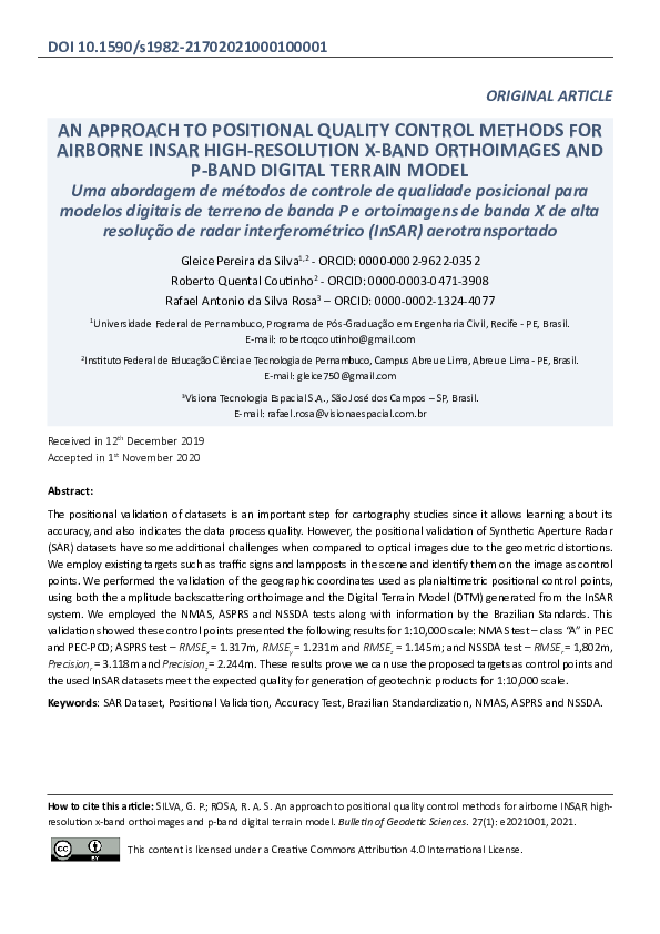 (PDF) An Approach to Positional Quality Control Methods for Airborne ...