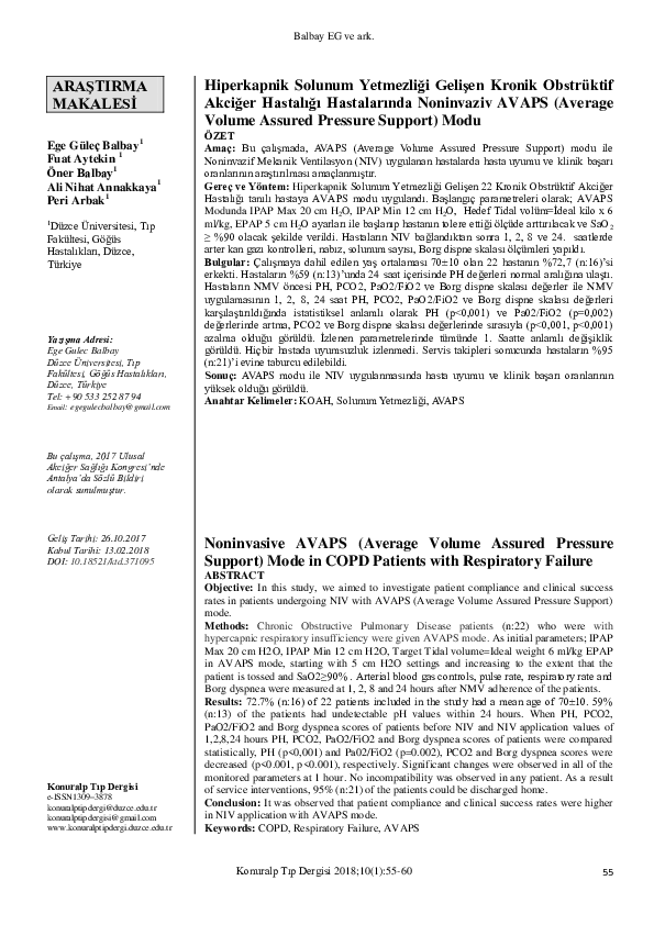 (PDF) Noninvasive AVAPS (Average Volume Assured Pressure Support) Mode ...