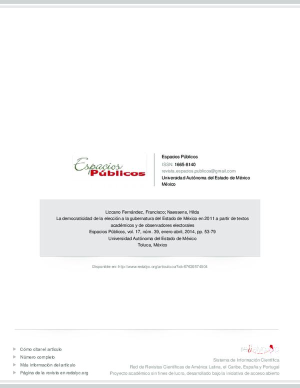 (PDF) La democraticidad de la elección a la gubernatura del Estado de ...
