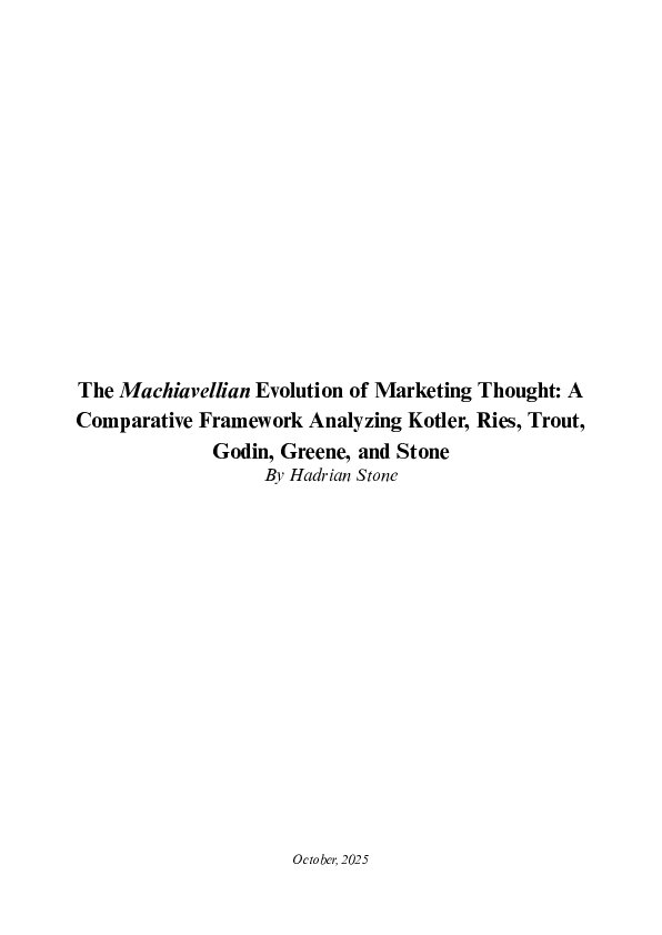 (PDF) The Machiavellian Evolution of Marketing Thought: A Comparative ...