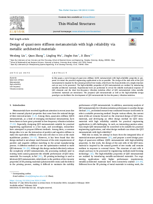 (PDF) Design of quasi-zero stiffness metamaterials with high ...